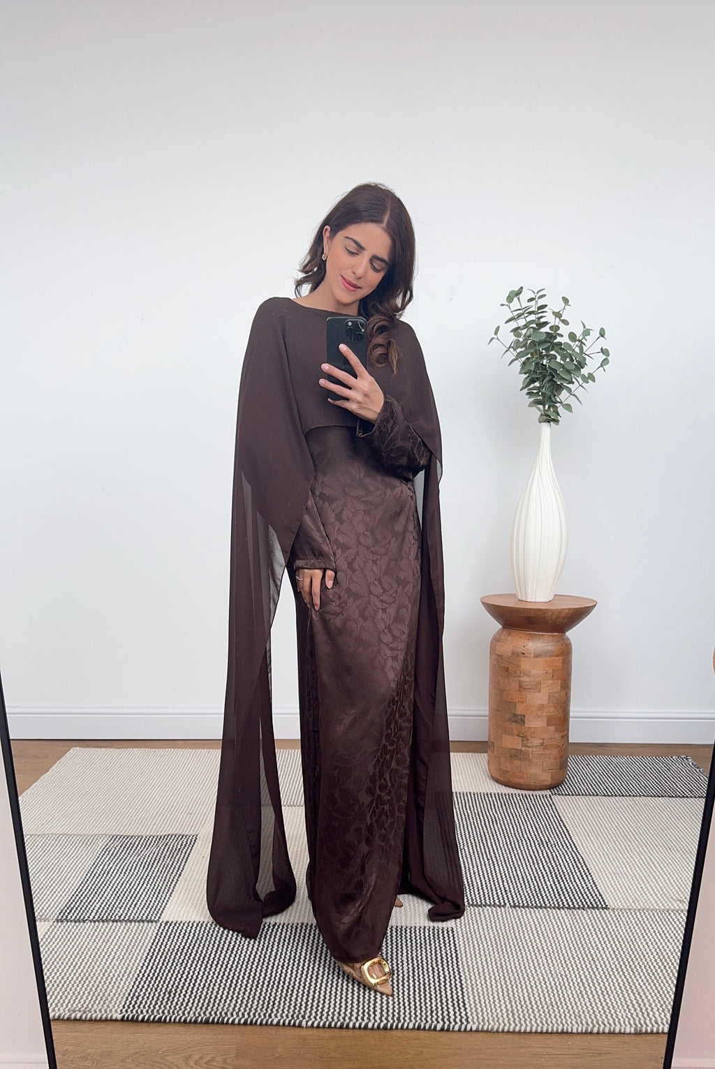 coco floral dress with a cape- aviva | Fash Focused