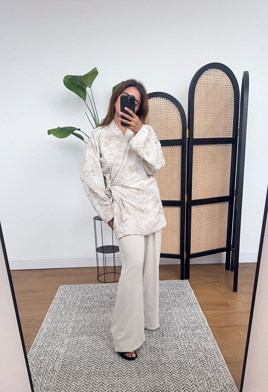 cream embroidered wrap coord- Elois outlet | Fash Focused