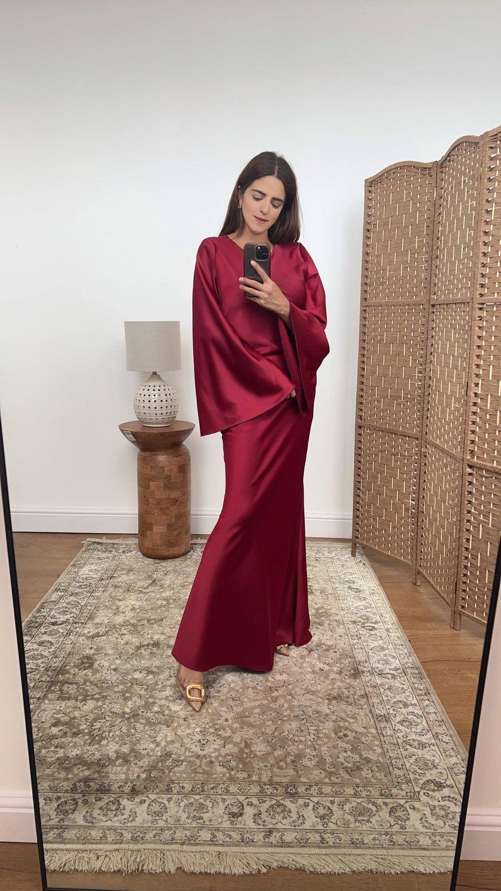 Azli dress wine with back tie | Fash Focused