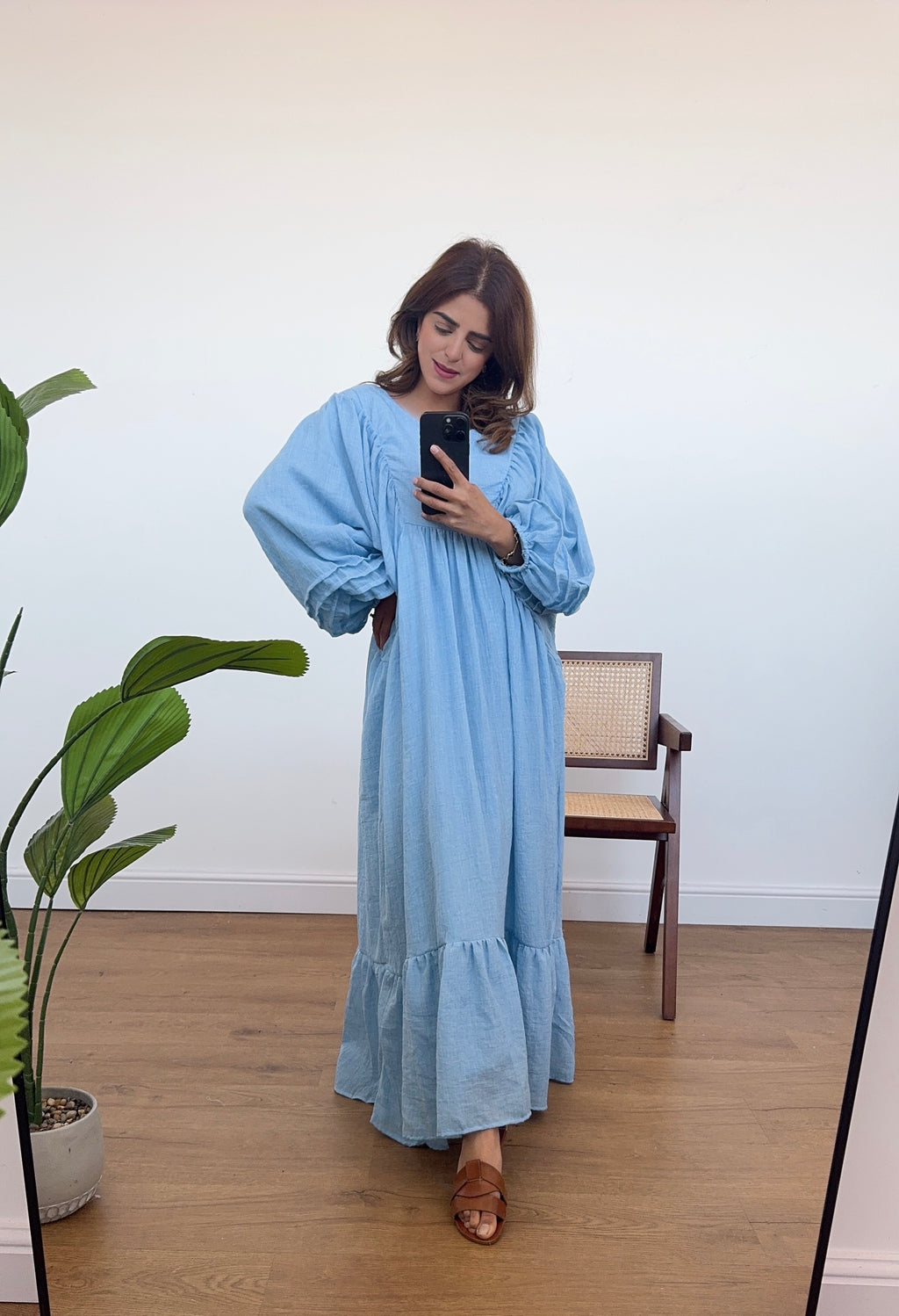 blue long sleeve dress- zaneta | Fash Focused