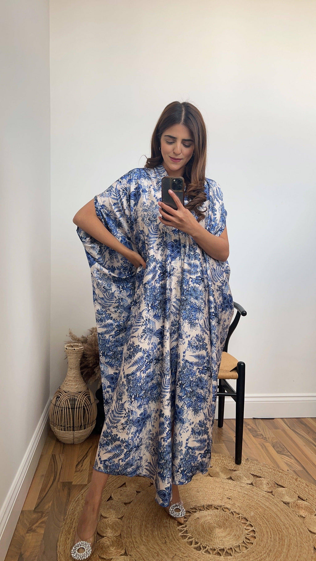 Diya dress printed blue (upto plus) | Fash Focused
